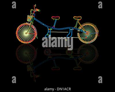 Tandem bicycle bike icon black color vector illustration image flat ...