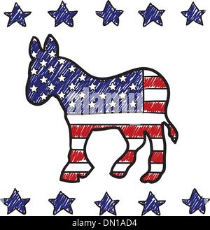 Democrat Donkey Red White and Blue Political Isolated Vector ...