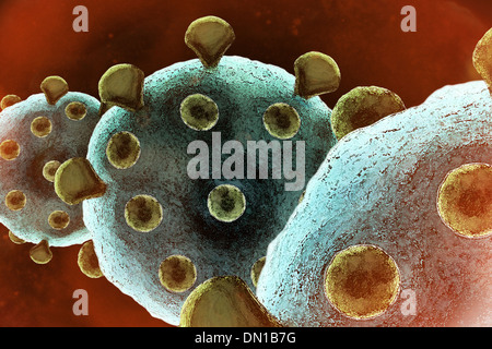 Viruses a flying in the body Stock Photo - Alamy