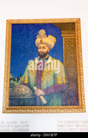 Ulugh Beg, also known as Mirzo Ulugbek, statue, at Ulugh Beg ...