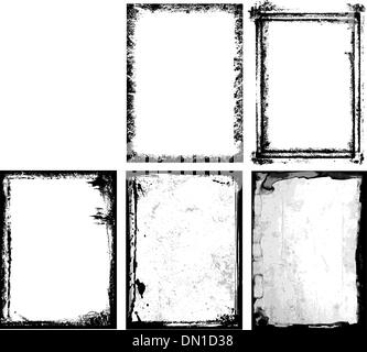 Grunge frame border textures. brush border overlay frames Stock Vector ...