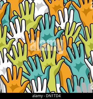 Democracy voting hands up pattern Stock Vector Image & Art - Alamy