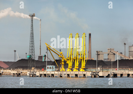 Industrial Shipping Terminals, River Tees,Teesside, England Stock Photo ...