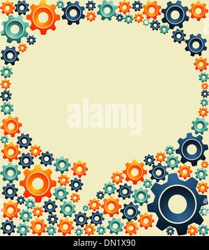 Speech Bubble with Gear vector concept blue icon or symbol Stock Vector ...
