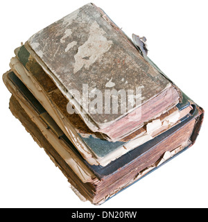 Very old ancient books isolated to white background Stock Photo - Alamy