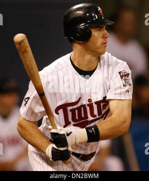 Jun 27, 2006; Minneapolis, MN, USA; Twins third baseman Nick Punto ...