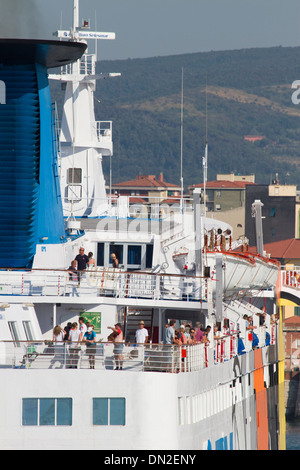 Italy, Sardinia, 'Moby Line' ferry, Olbia, port entrance Stock Photo ...