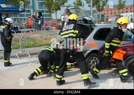 Dorset Fire & Rescue Extrication Team RTA RTC SIMULATION Stock Photo ...