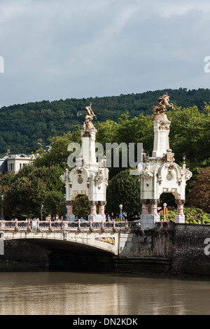 Puente Maria Cristina bridge in San Sebastian or Donostia city in Spain ...
