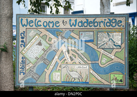 Welcome to Wadebridge Town Map Sign Cornwall Stock Photo - Alamy
