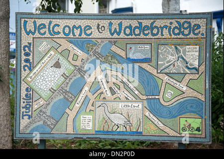 Welcome to Wadebridge Town Map Sign Cornwall Stock Photo - Alamy