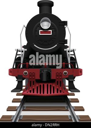Layered vector illustration of isolated Steam Locomotive with white background Stock Vector ...