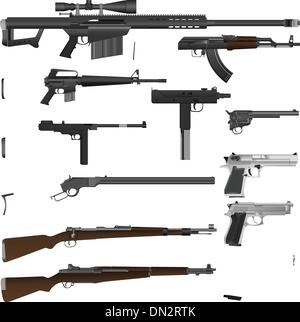 Layered vector illustration of Machine Gun Stock Vector Image & Art - Alamy