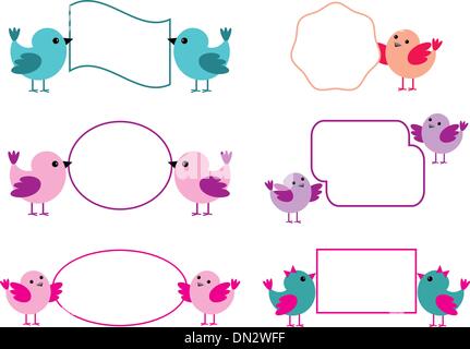 vector cartoon bird hold paper heart shape Stock Vector Image & Art - Alamy