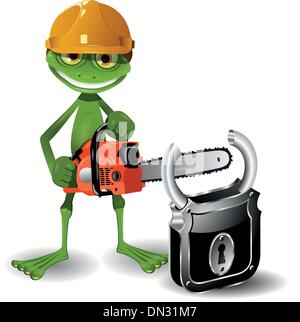 Frog with a chainsaw Stock Vector Image & Art - Alamy