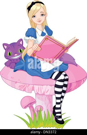 Alice reading a book Stock Vector Image & Art - Alamy