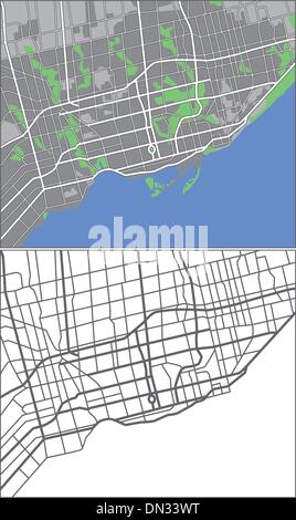 Downtown vector map of Toronto, Canada. This printable map of Toronto ...