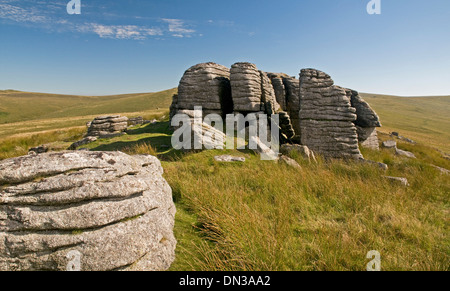Impessive moorland scenery at Oke Tor on Dartmoor, looking north Stock ...