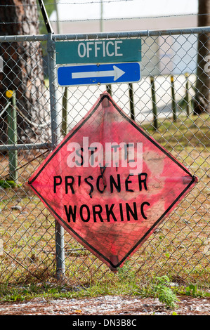 State Prisoners Working Warning Sign Stock Photo - Alamy