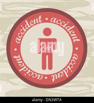 accident injury man person icons set vector. human car crash, fail ...