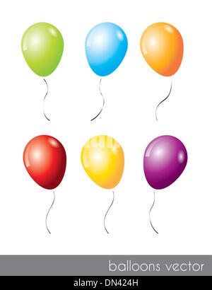 party celebration balloons collection of six balloons in multi colors ...