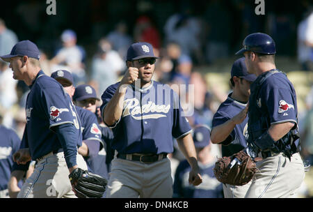 Los Angeles Dodgers players celebrate a walk-off single by Dalton ...