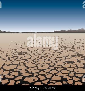 Landscape of dry cracked ground illustration Stock Vector Image & Art ...