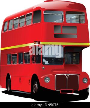 London double decker red bus cartoon illustration, English UK british ...