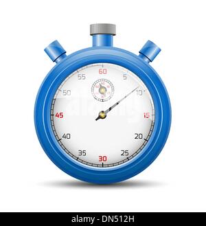 Stopwatch Blue Icon On White Background. Blue Flat Style Vector ...