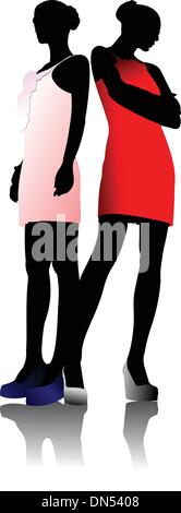 Two women silhouettes. Vector illustration Stock Vector Image & Art - Alamy