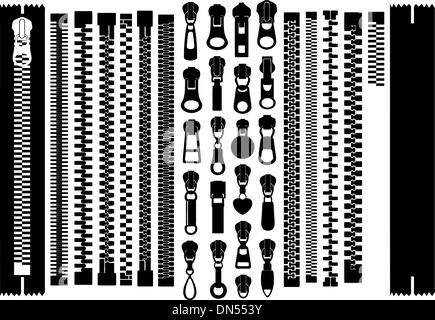 Set of different zippers vector illustration on white background Stock Vector Image & Art - Alamy
