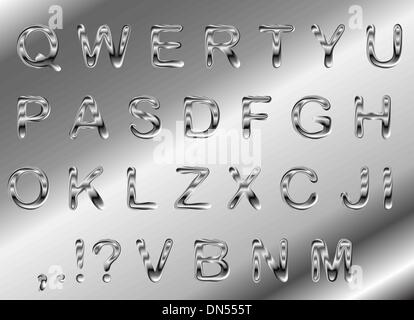 Metallic shiny fonts, chrome fonts, alphabet letters for industrial ...