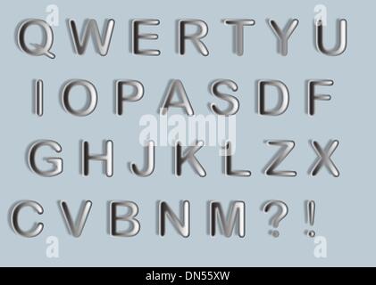 Metallic shiny fonts, chrome fonts, alphabet letters for industrial ...