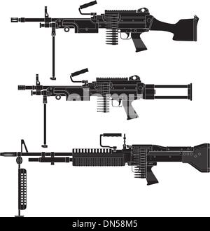 Layered vector illustration of Machine Gun Stock Vector Image & Art - Alamy