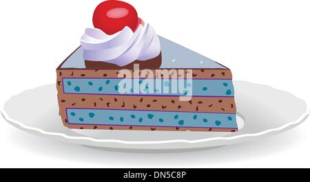 Cute slice of cake drawing. Vector isolated. Illustration Stock Vector ...