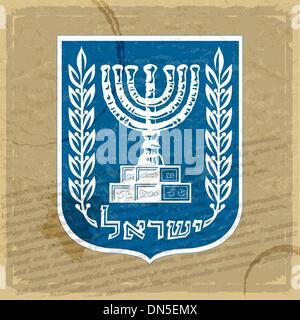 Flag and coat of arms of the State of Israel and the State of Stock ...