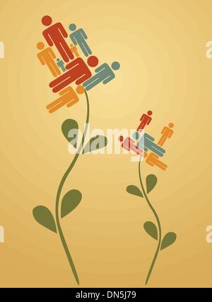 Human Leaf Flower Charity Diversity Community Logo Design Vector Stock ...