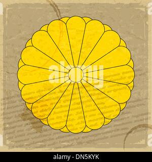 Japan coat of arms and flag, official symbols of the nation Stock ...