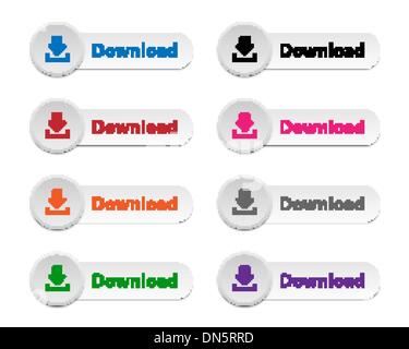 Colorful arrow stickers set. Blue cursor icons, pointers collection ...