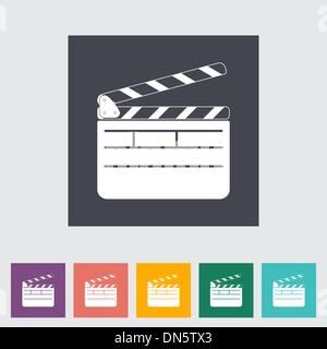 Director clapperboard icon. Flat vector related icon with long shadow ...