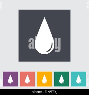 Water drop icon in flat style, vector illustration Stock Vector Image ...