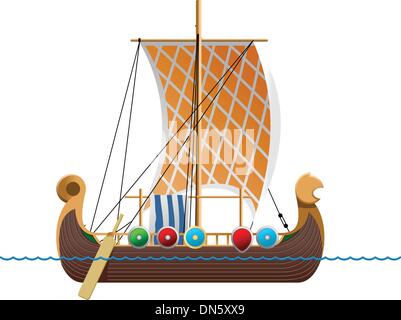 Cartoon Viking ship sailing Stock Vector Image & Art - Alamy