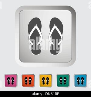 Beach rubber slippers icon. Beach shoes. Simple black and white vector Stock Vector Image & Art ...