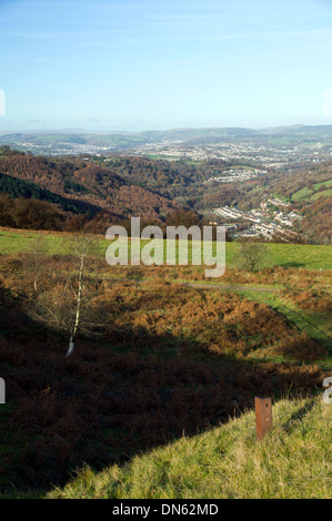 View from the Rhymney Valley Ridgway Footpath looking towards ...