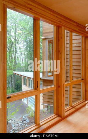 Glass windows in modern home Stock Photo - Alamy