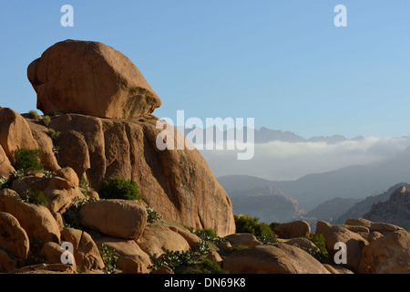 Morocco, granite rock near the village of Adai close to Tafraoute in ...