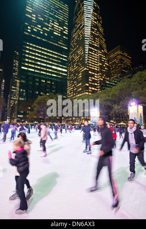 Ice rink at Bryant Park, Manhattan, New York City, New York, USA Stock ...