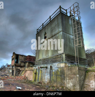 The buildings of an old abandoned and disused factory, in the ...