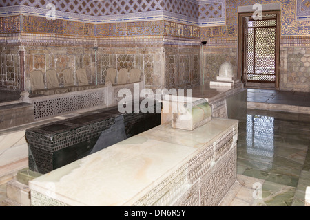 Interior of Gur Emir, Gur-Amir, Guri Amir mausoleum, grave of Timur ...