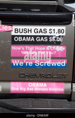 Right wing anti-Obama political signs in the yard of a house in North ...